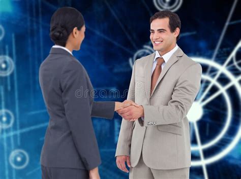Composite Image Of Happy Corporate Man Doing Handshake Stock Image
