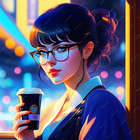 Premium Ai Image A Woman With Long Blonde Hair Wearing Glasses And A
