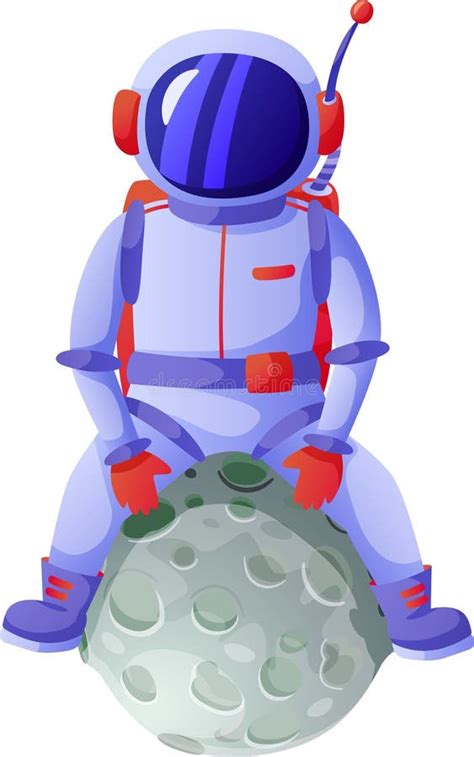 astronaut wearing a spacesuit and helmet sits atop a large asteroid