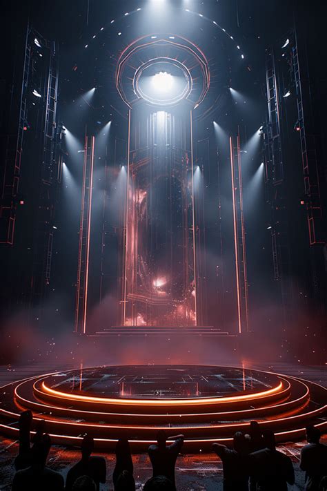 暗色调圆形灯光舞台场景