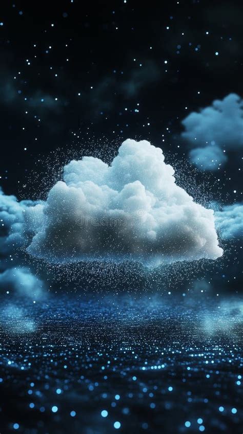 Fragmented Data Points Forming Ethereal Clouds Hovering Over A Dazzling