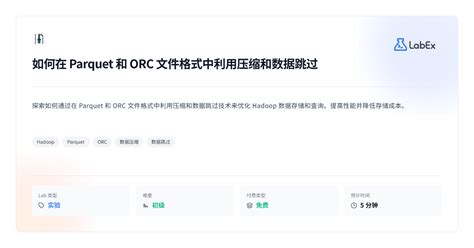 如何在 Parquet 和 Orc 文件格式中利用压缩和数据跳过 Labex