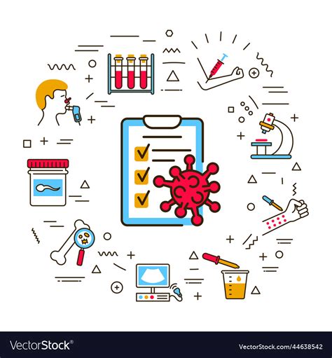 Medical Tests Web Banner Infographics With Linear Vector Image