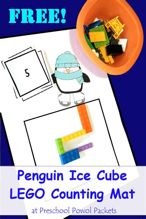 {free} Penguin Ice Cube Counting With Legos Preschool Powol Packets