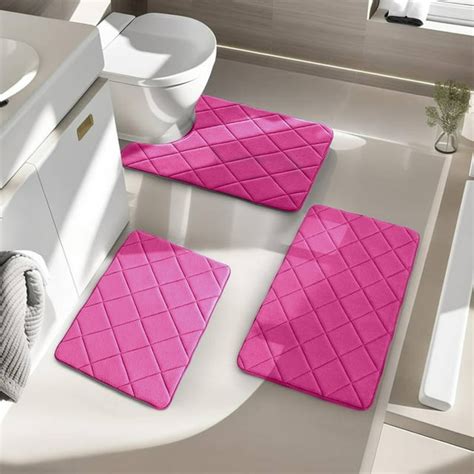 Eczhaw Clearancememory Foam Bathroom Rug Set 3 Piece Non Slip Extra