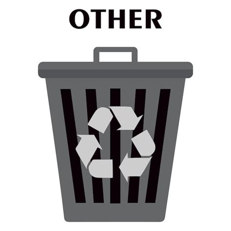 Premium Vector Grey Recycle Garbage Bin Reuse Or Reduce Symbol
