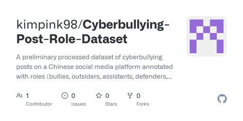 Cyberbullying Post Role Dataset README Md At Main Kimpink98