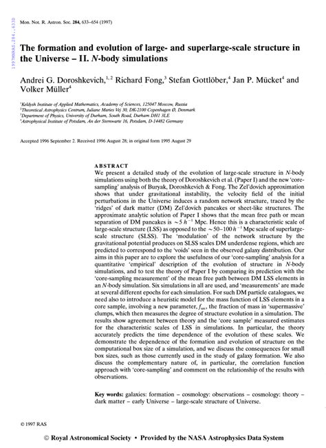 Pdf The Formation And Evolution Of Large And Superlarge Scale Structure In The Universe Ii