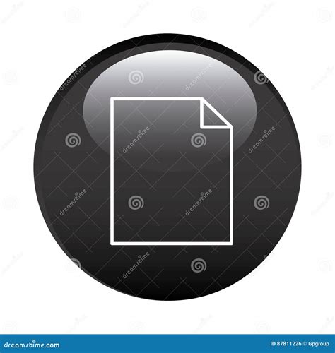 Black Circular Frame With Paper Sheet Icon Stock Illustration