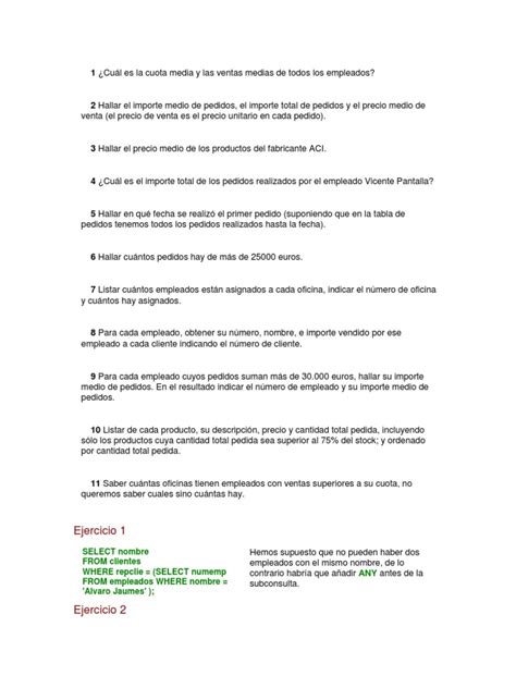Sql Subconsultas Pdf Sql Enseñanza De Matemática