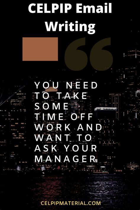 Write An Email Requesting Time Off Work