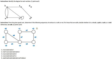 SOLVED Instructions Identify The Degree For Each Vertices Point Each B Instructions From