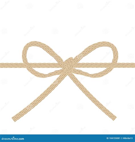 Twine String Tied In A Bow Isolated Stock Vector Illustration Of