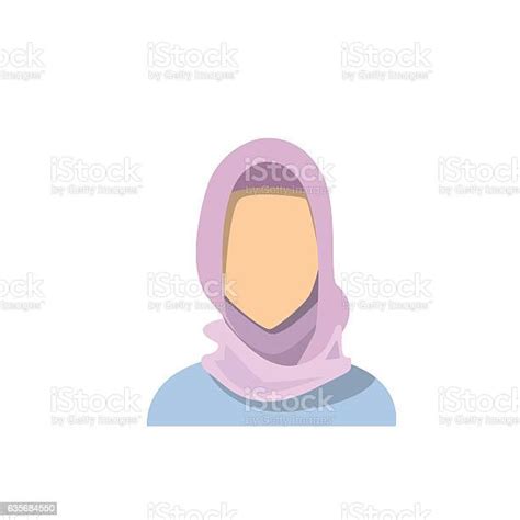 아랍 프로필 아이콘 여성 아바타 운 무슬림 만화 소녀 초상화 멍한 표정에 대한 스톡 벡터 아트 및 기타 이미지 멍한 표정
