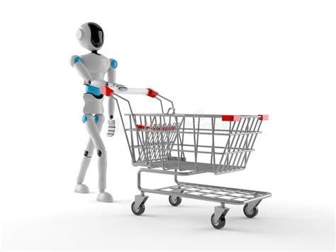 Android With Shopping Cart Stock Illustration Illustration Of Store