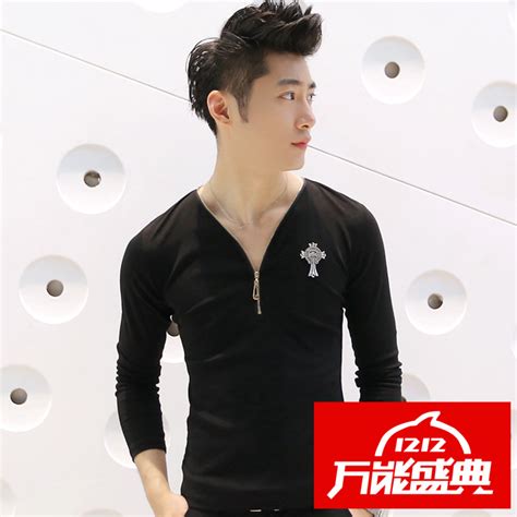 秋冬恤新品潮修身型青春流行时尚牌全工艺均码日常秋季长袖 男装韩版潮男服饰