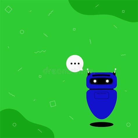 Illustration Of Cute Floating Robot Telling Us New Wonderful Information In A Chat Cloud