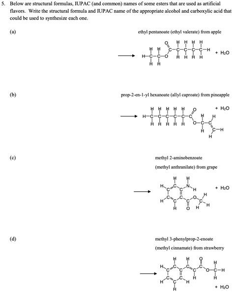 Below Are Structural Formulas Iupac And Common Names Of Some