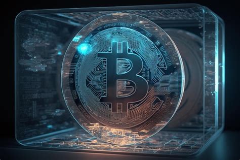 Premium AI Image Revolutionizing Currency With Holographic Bitcoin