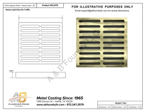 Buy Lid For Square Drain Heavy Load 10″ Red Brass Aandb Foundry Llc
