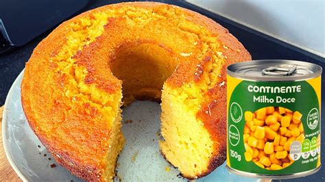 COMO FAZER BOLO DE MILHO DE LATINHA receita super fácil e delicioso bolodemilhodelatinha