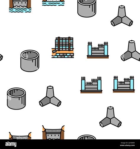 Concrete Production Vector Seamless Pattern Stock Vector Image And Art