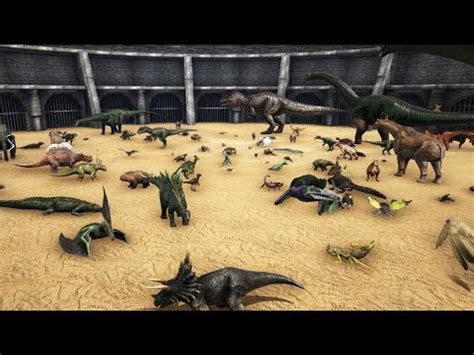 FREE FOR ALL ARK Battle With All Creatures Cantex YouTube