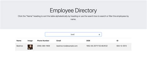 Github 2coldrayreact Employee Directory