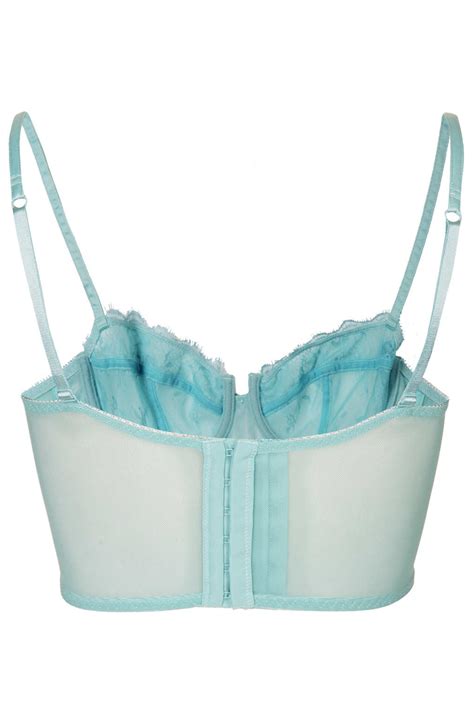 Lyst Topshop Eyelash Lace Bralet In Blue