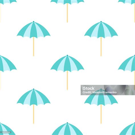 Pola Mulus Vektor Kartun Dengan Payung Pantai Ilustrasi Stok Unduh