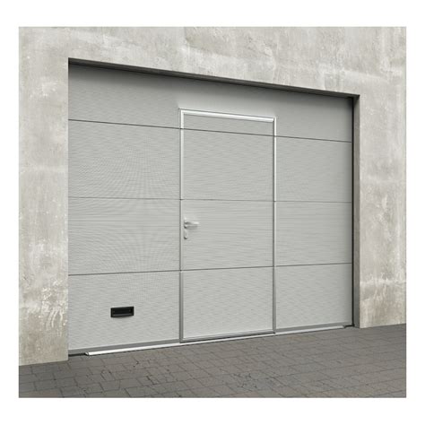 Porte de garage sectionnelle avec portillon intégré 3 Rainures