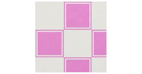 Pink And White Large Checkered Fabric Zazzle