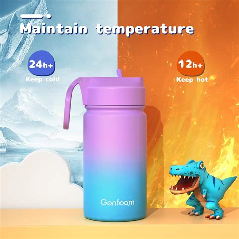 Botella De Agua Para Niños Botellas De Agua De 12 Onzas Con Popote Y