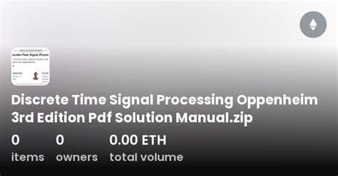 Discrete Time Signal Processing Oppenheim 3rd Edition Pdf Solution