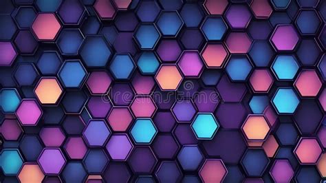 Abstract Hexagon Pattern Digital Background Stock Illustration