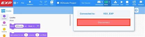 Connecting With App Based VEXcode EXP To An EXP Brain Android VEX