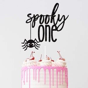 Spooky One Cake Topper Halloween Birthday Cake Topper One Etsy