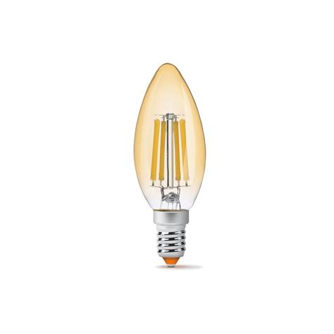 Żarówka Filament E14 Led Cienki Gwint 6w 2200k Amber 680lm Videx