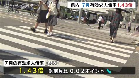 改善の動き弱く求人の動きは足踏み 7月の有効求人倍率143倍で2か月連続 前月下回る 富山 Tbs News Dig