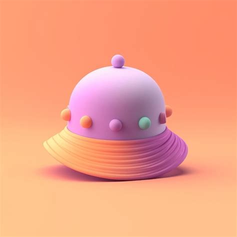 Premium Ai Image A Purple Hat With Pink And Purple Dots Sits On An