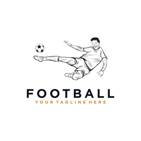 Fußball Logo Vektor Design Silhouette Premium Vektor