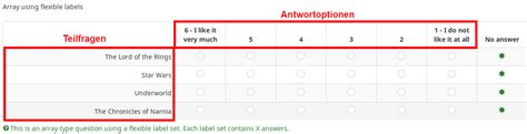 Fragetypen Limesurvey Manual