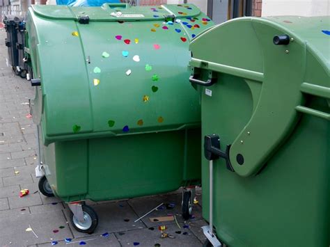 Premium Photo Cropped Garbage Bins