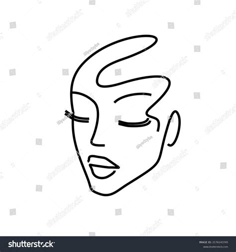 Woman Face Silhouette Beauty Salon Icon Stock Illustration 2176143745