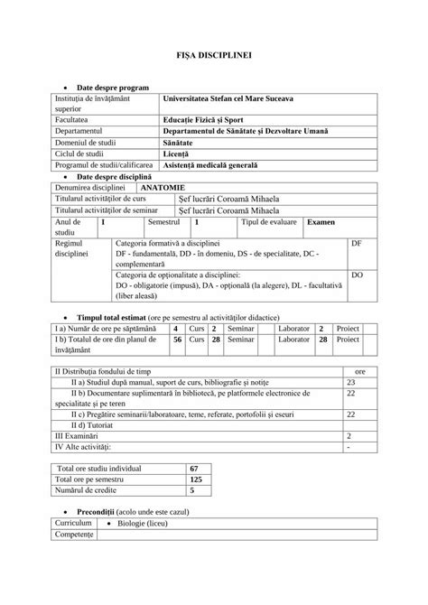 Pdf FiŞa Disciplinei Disciplina Amg · Clasificarea Si Structura