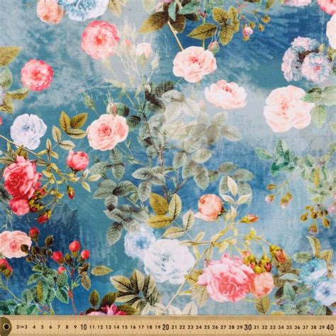Daniella Large Floral Digital Printed 112 Cm Cotton Fabric