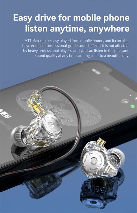 Trn Mt1 Max 10mm Dual Magnet Dynamic Driver In Ear Monitors With