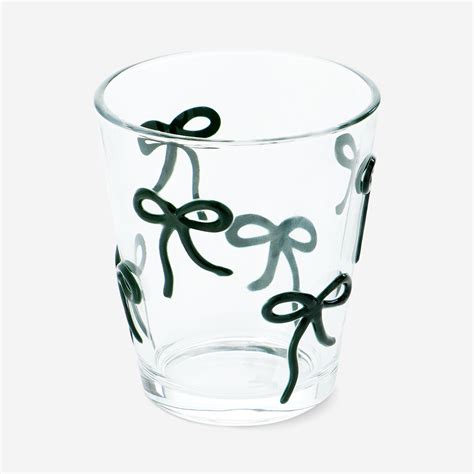 Drinking Glass With Embossed Bows 220 Ml Flying Tiger Copenhagen