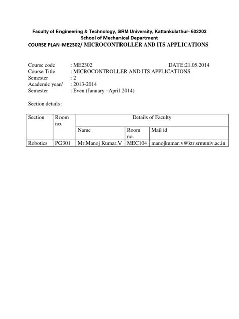 Lesson Plan Pdf Microcontroller Pic Microcontroller
