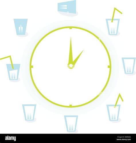 Eight Glasses Of Water Per Day Isolated On White Stock Vector Image